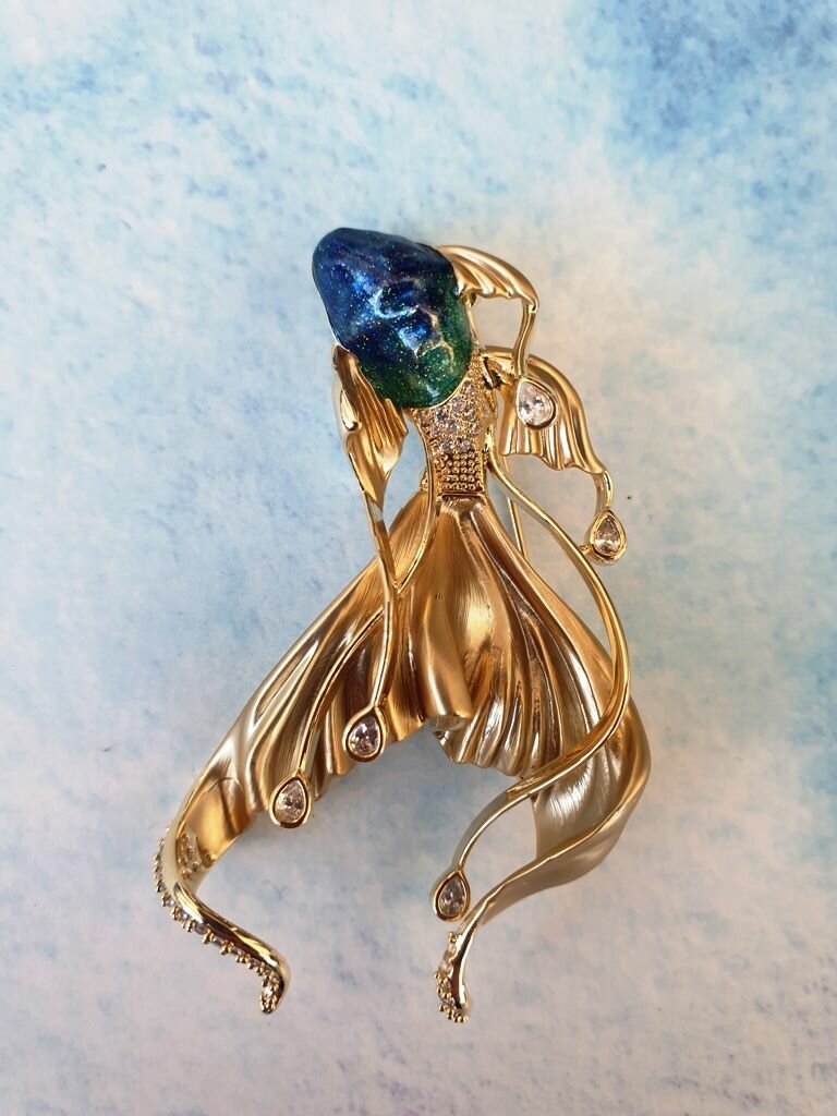 Брошь, жемчуг культивированный