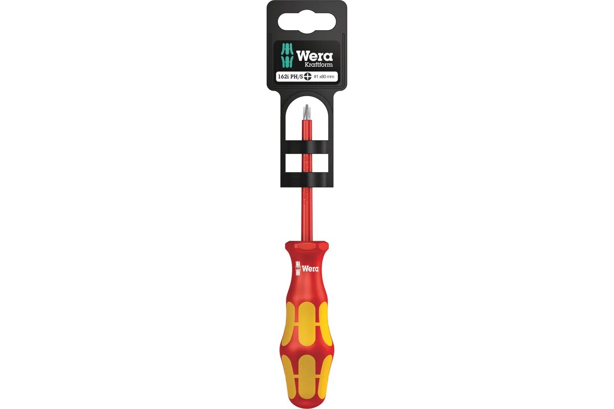 Отвёртка WERA диэлектрическая PlusMinus, # 1 x 80 мм 162 i PH/S VDE SB