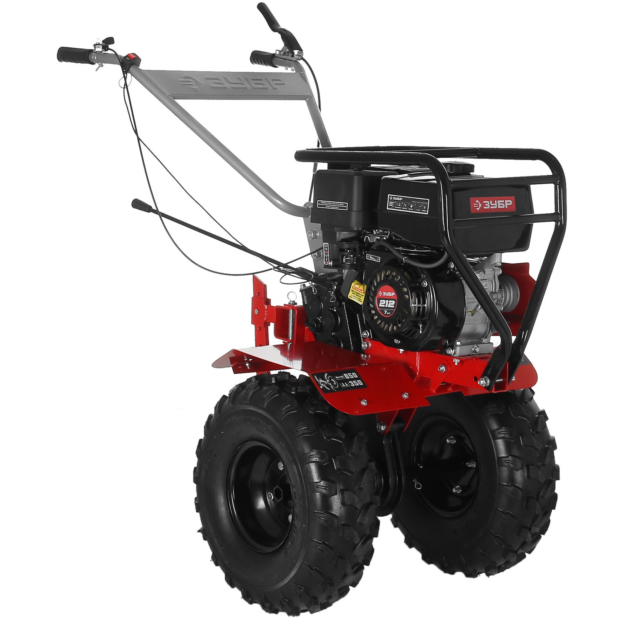 Мотоблок бензиновый Зубр МТУ-450, красный, 5.15 кВт, 7 л. с, 85 см
