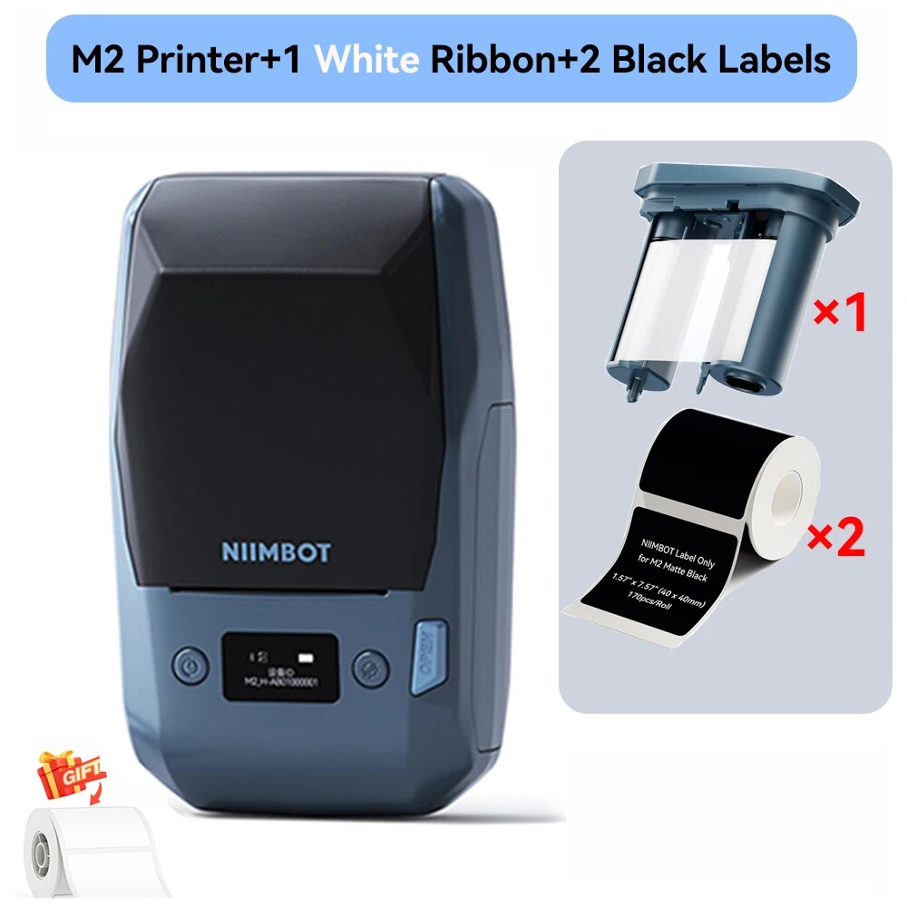 Niimbot M2 Термотрансферный принтер этикеток White-40x40-Black2
