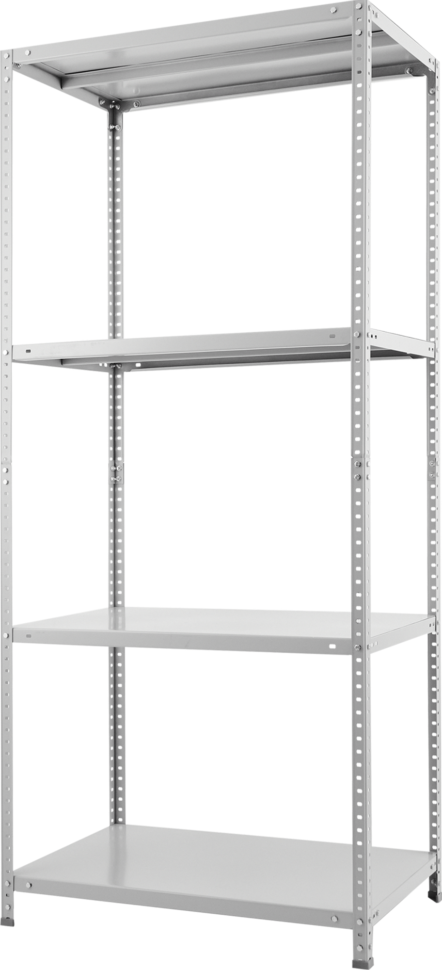 Стеллаж металлический 4 полки 180x80x50 см 100 кг на полку цвет серый