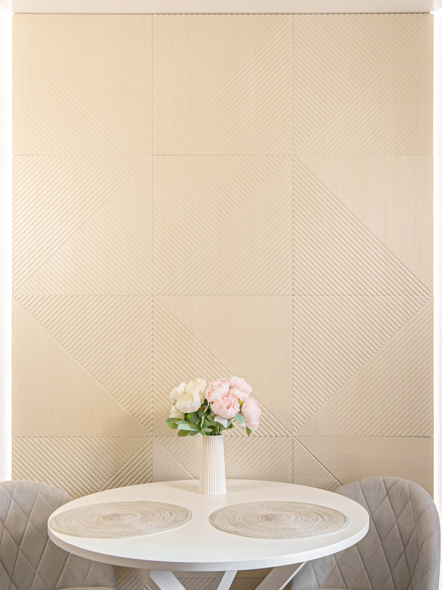 Стеновые панели мдф декоративные, 3д, под ПВХ пленкой, 500х500 мм, перламутр, 4 шт