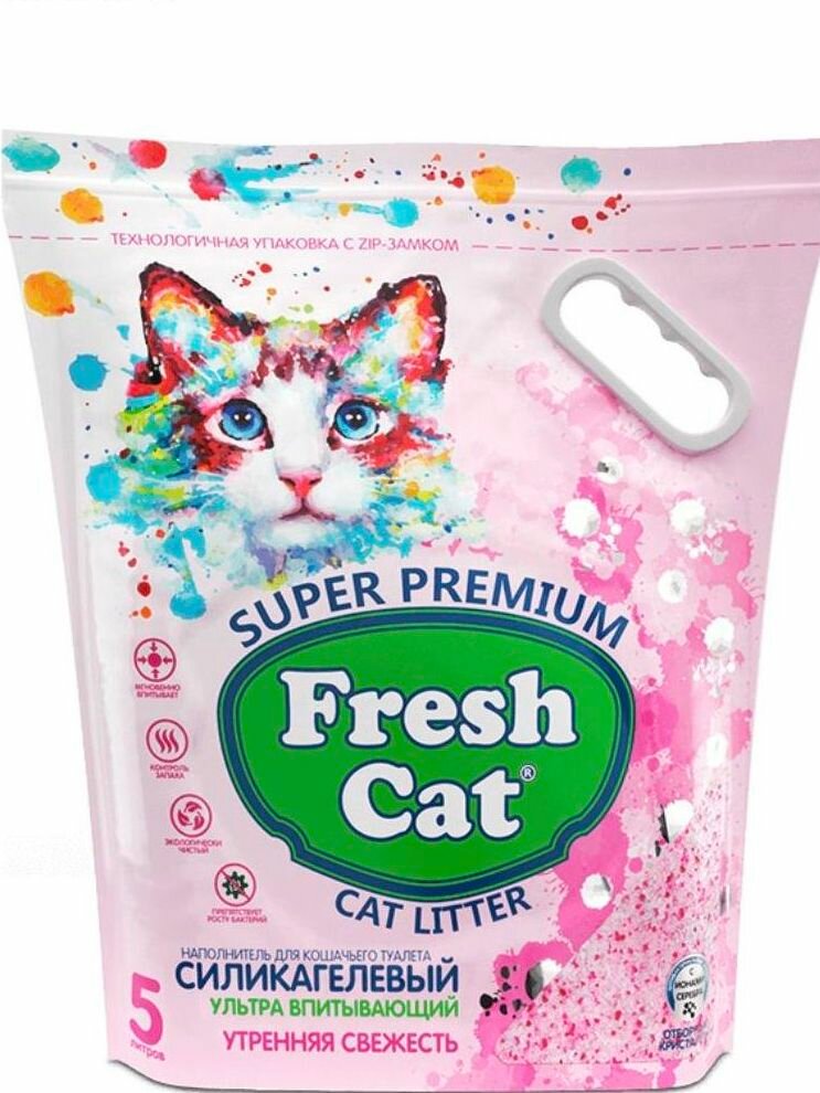 Впитывающий силикагелевый наполнитель Fresh Cat Утренняя свежесть 5л