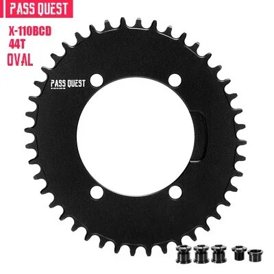 PASS QUEST Звезда передняя 44T AERO OVAL, X-110BCD, черная