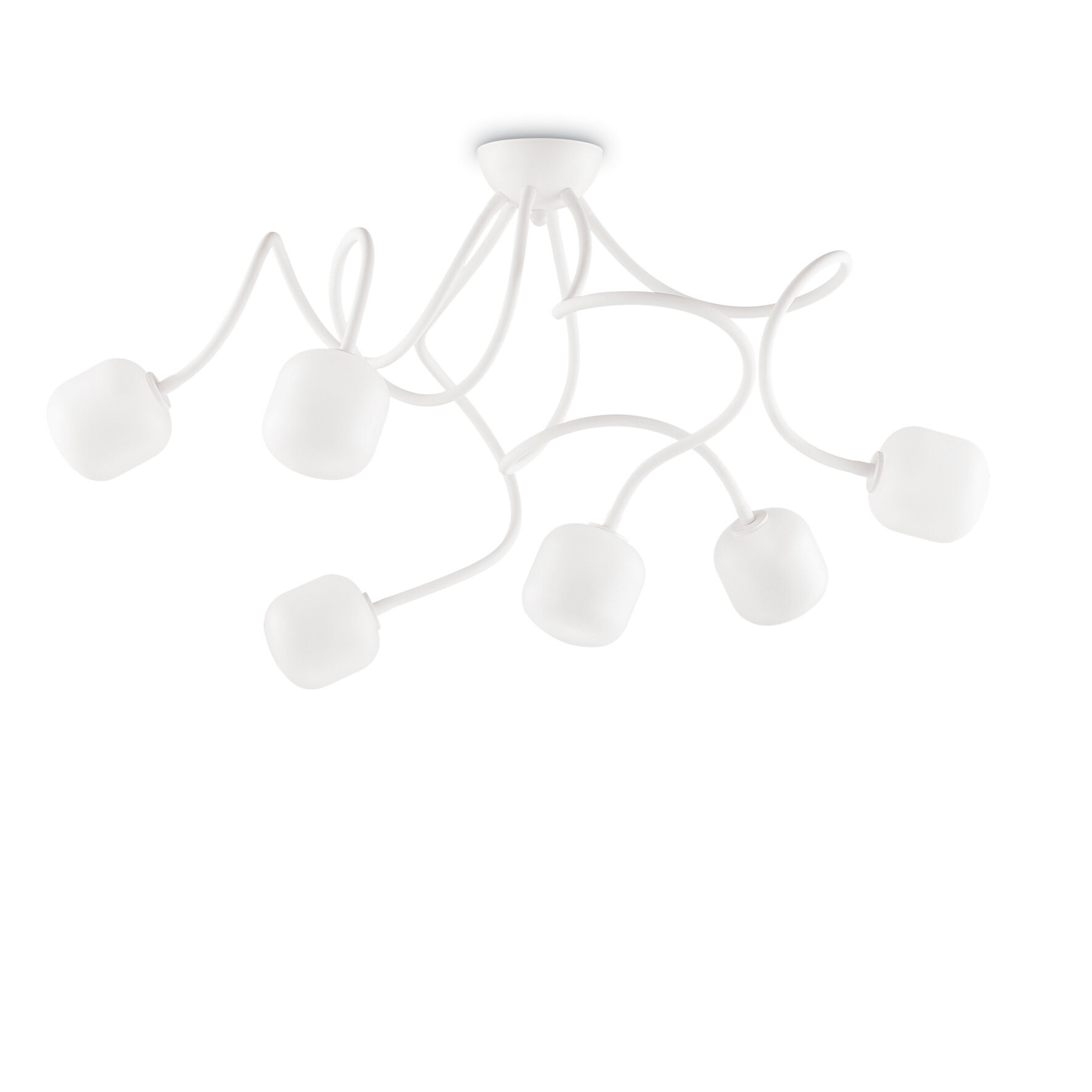 Люстра потолочная ideal lux Octopus PL6 D50 макс.6x28Вт G9 230В IP20 Белый матовый Металл/Стекло/Резина 174921