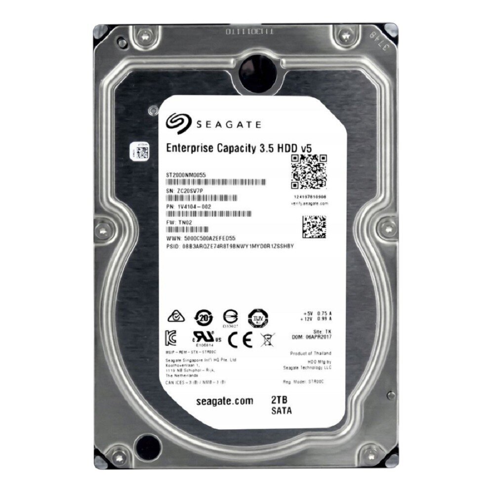 Жесткий диск 2TB Seagate Capacity 3.5 HDD (ST2000NM0055) SATA 6.0Gb/s, 7200 rpm, 128mb buffer, 3.5" RECERTIFIED HDD
