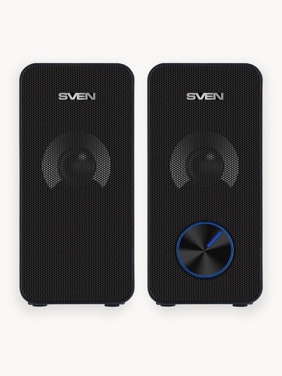 Проводные колонки SVEN 335, USB-питание, пластик, чёрные, компактные