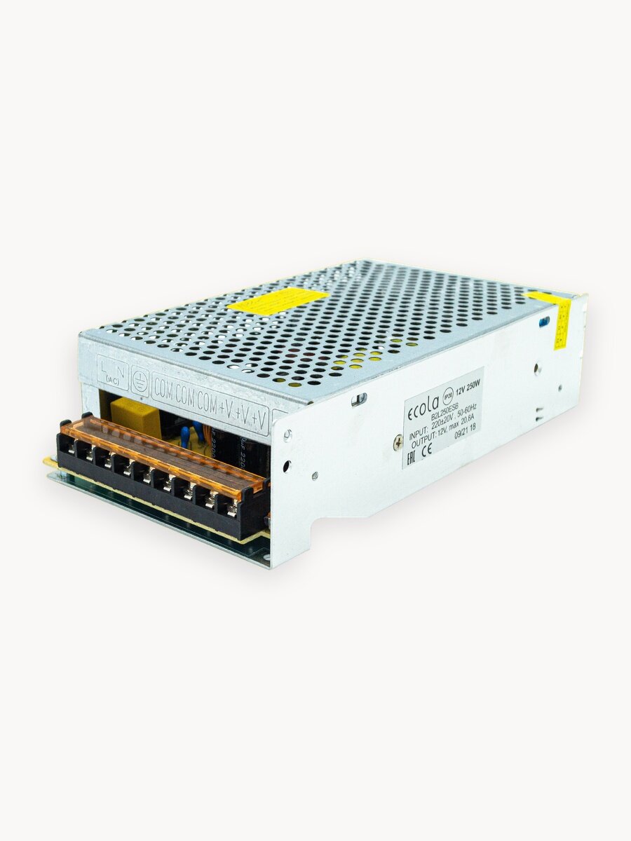 Блок питания 250вт / 12в Ecola, для LED-ленты, светодиодной ленты, люстры, лампы, модулей Экола (драйвер 250W /12V)