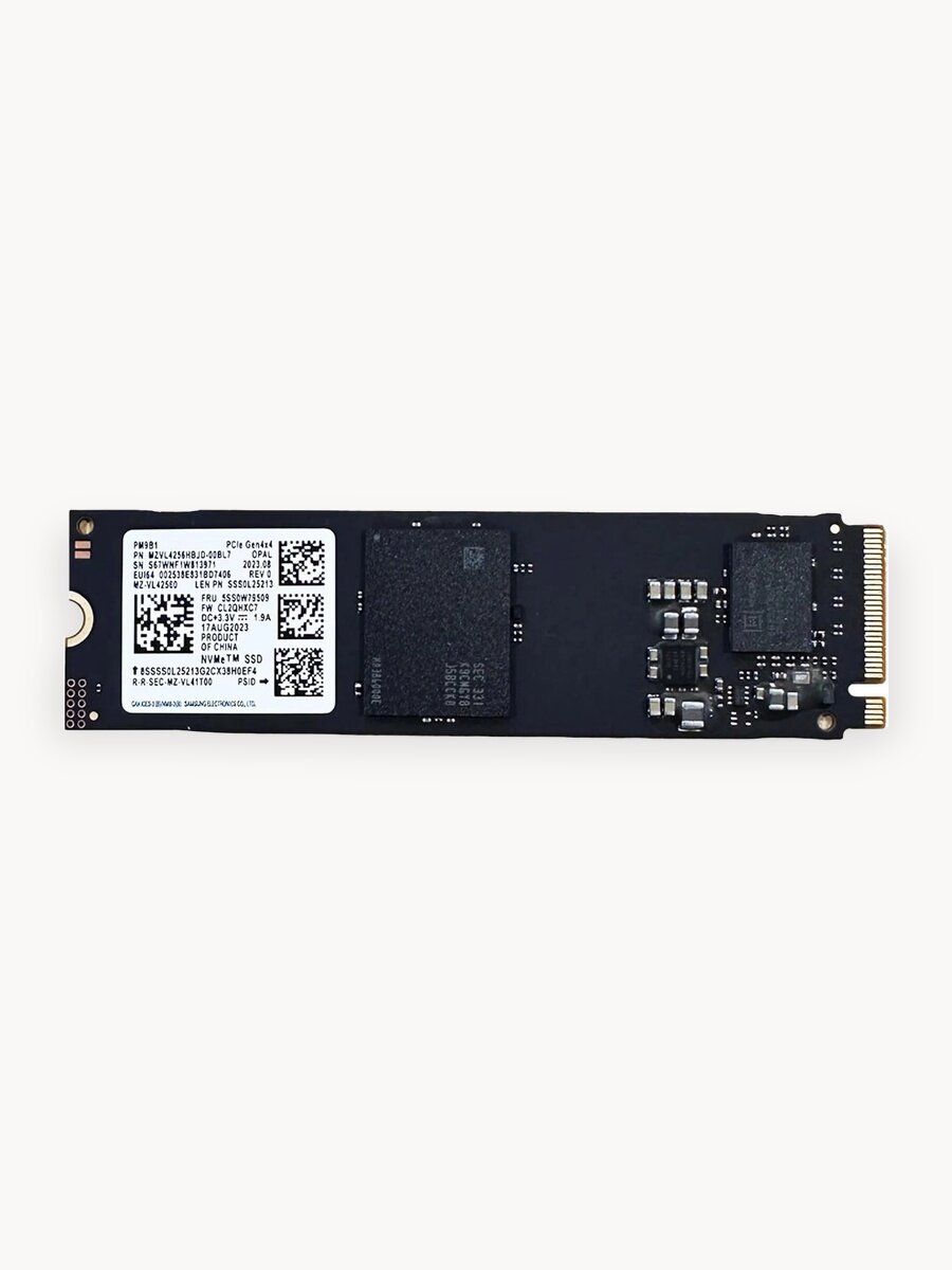 SSD Накопитель Samsung 512 ГБ PM9B1 M.2 2280, PCIe Gen 4.0 x4, NVMe (чтение - 3600 Мб/с, запись - 2600 Мб/с), контроллер - Marvell, OEM