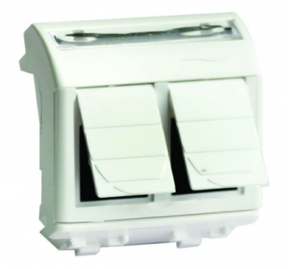 Розетка компьютерная DKC / ДКС Brava 76459B экранированная, RJ45 CAT 5e, цвет белый / электроустановочное оборудование