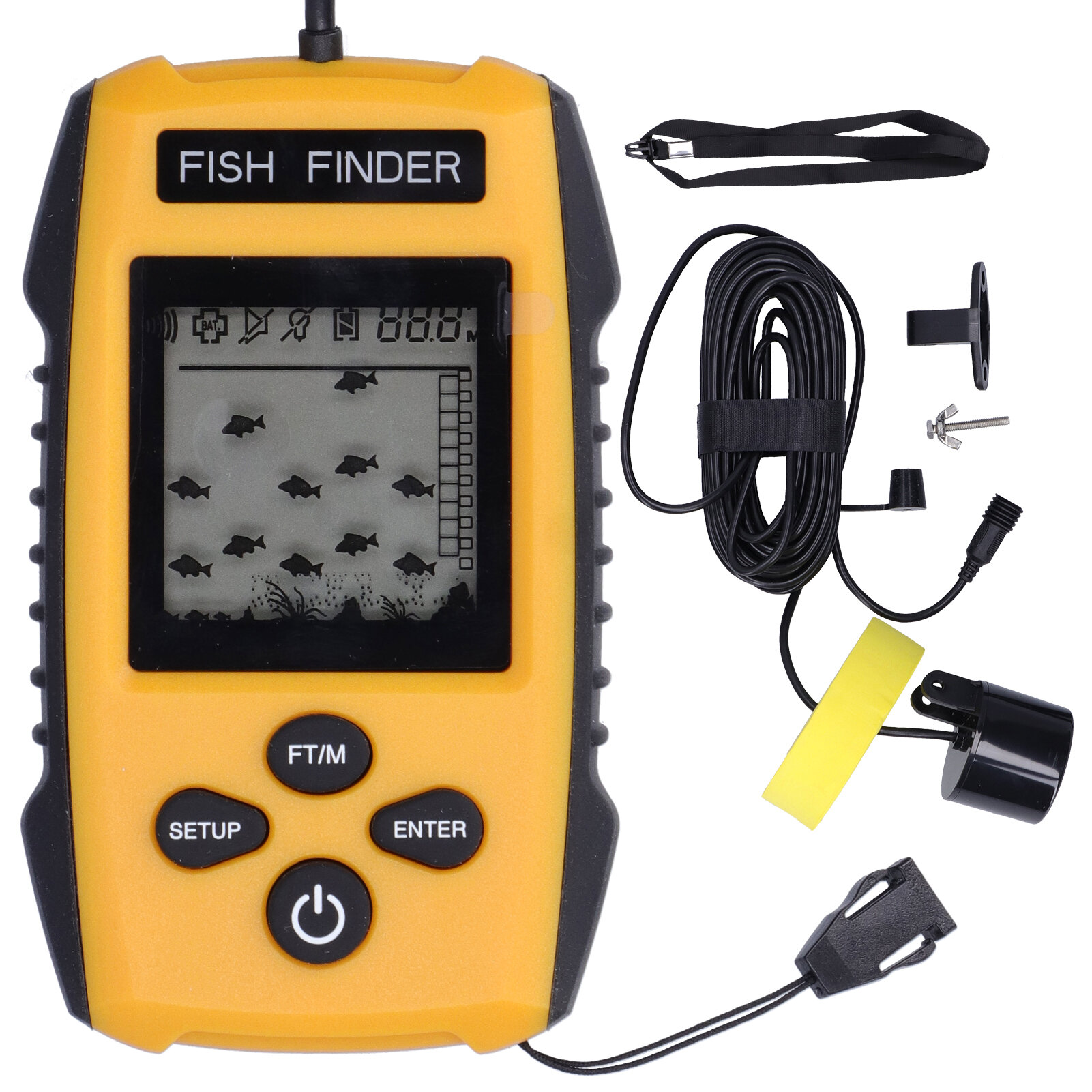 Fish Finder LCD светодиодный визуальный эхо -эхолопочный рыбацкий преобразователь для активности на открытом воздухе