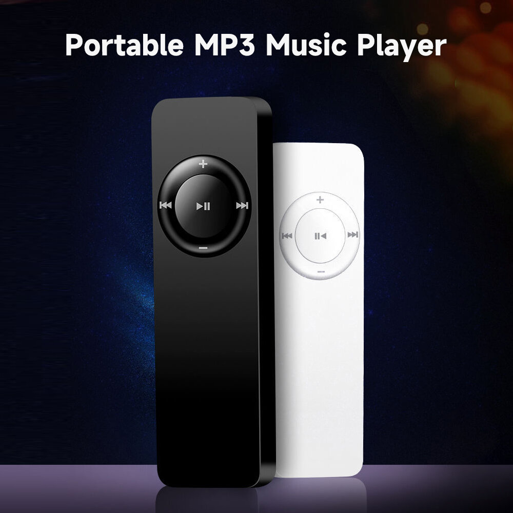 Портативный MP3-плеер с чистым звуком, слотом для карты TF, перезаряжаемой литиевой батареей, поддержкой аудиоформатов MP3/WMA, черный