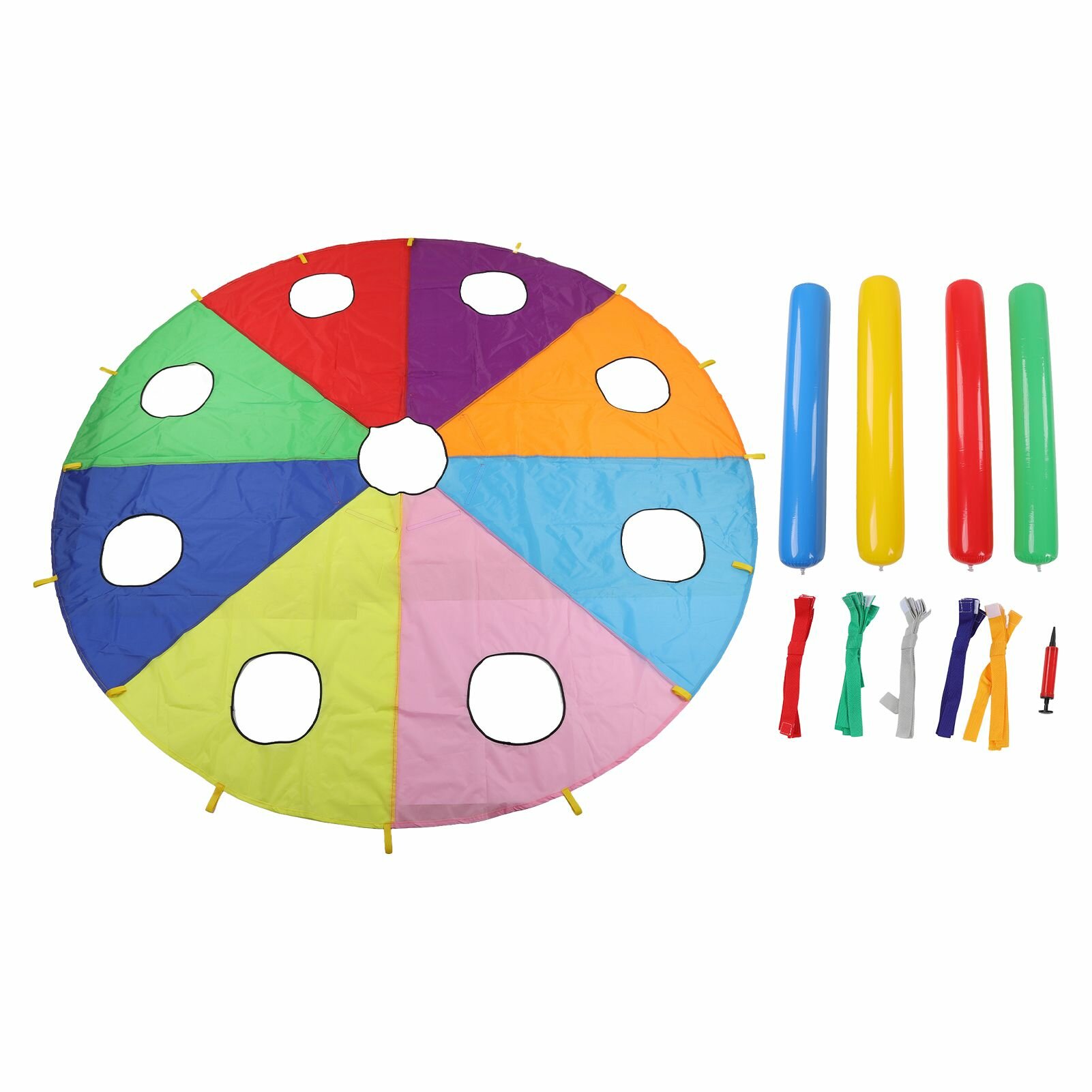 Набор бей крота с 4 надувными стержнями, круглый, зонт-парашют, 9 отверстий