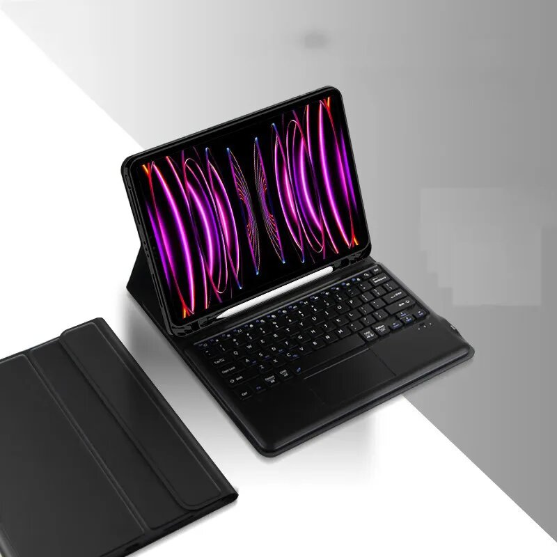 Кожаный чехол с клавиатурой для Xiaomi Redmi Pad SE 8.7 дюйма Black