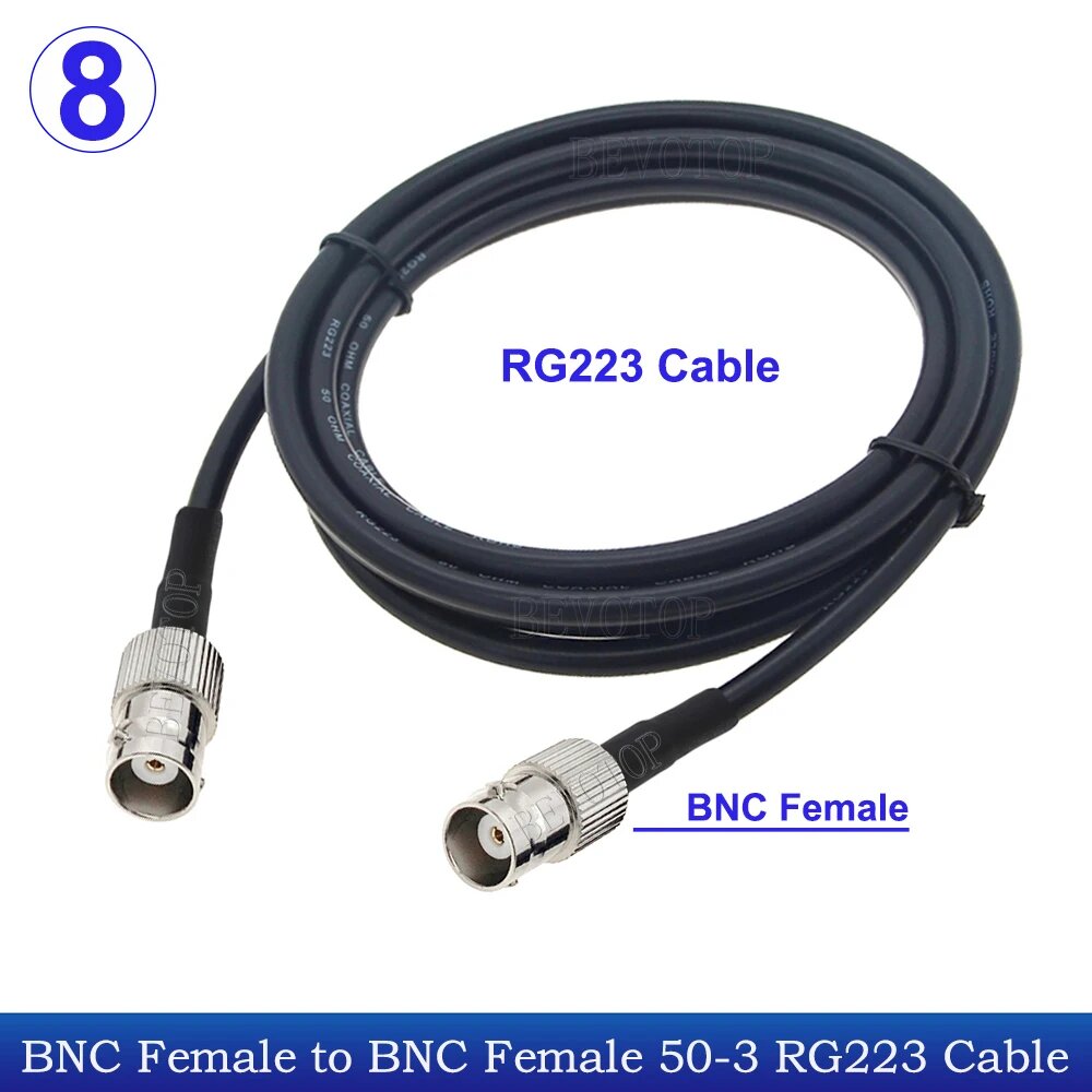 BEVOTOP RG-223 Коаксиальный кабель BNC «папа» — «мама» 50 Ом 1M, BNC F to BNC F