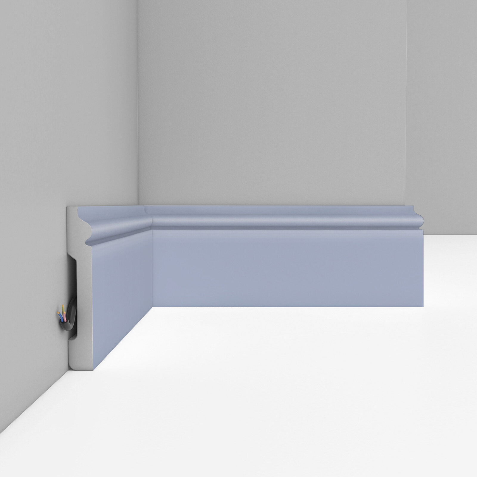 Плинтус дюрополимер напольный DECOMASTER (декомастер), 79х13х2400мм, D005-117 ДМ серый