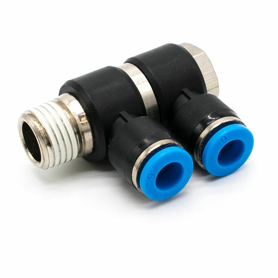 Пневмофитинг цанговый угловой поворотный PH(2) 06-02