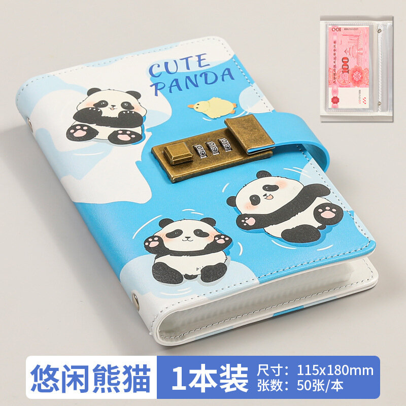 Книга для хранения банкнот "Неторопливая панда", с паролем, мультяшная обложка