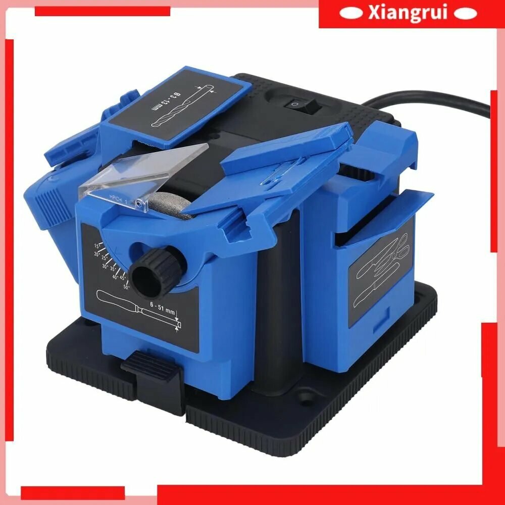 Электрическая точилка для ножей, ножниц и свёрл | Многофункциональная домашняя система заточки с аксессуарами (Компактная, водостойкая, регулируемый угол)