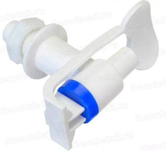 Кран куллера для холодной воды, синий, наружняя резьба. Гайка в комплекте