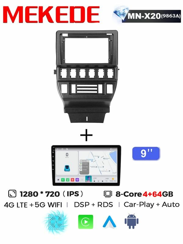 Магнитола 9" Mekede MN X20 Pro 4/64 Gb LADA Niva 1993-2020 carplay