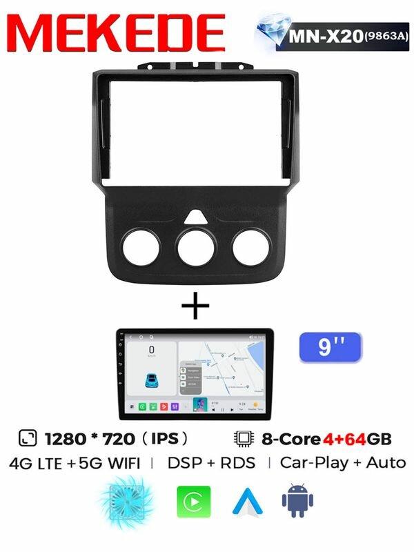 Магнитола 9" Mekede MN X20 Pro 4/64 Gb Dodge Ram 4 DJ DS 2013-2019 F2 carplay