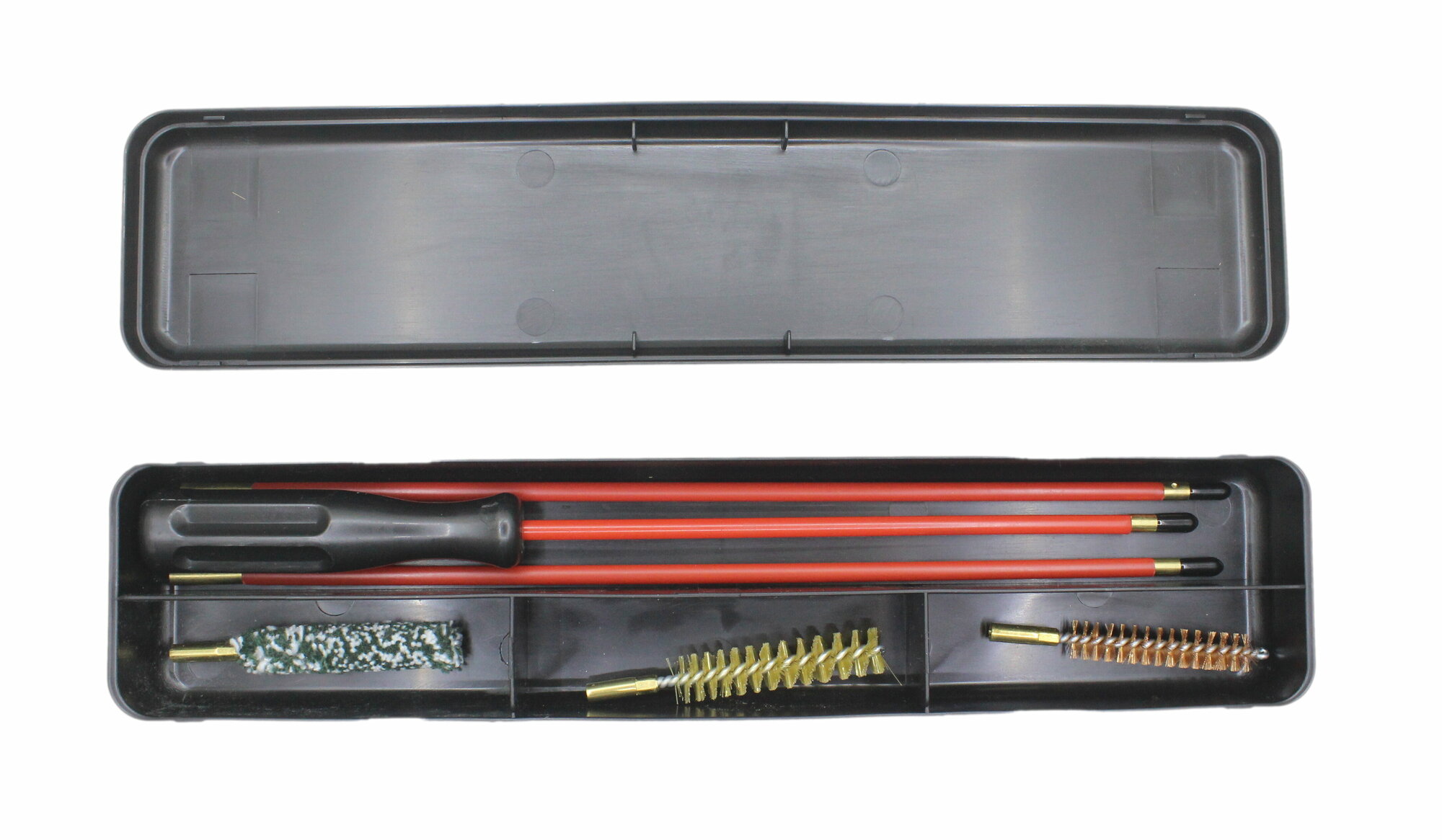 Набор для чистки калибра 366ТКМ пластиковый футляр металлический шомпол + 3 ерша