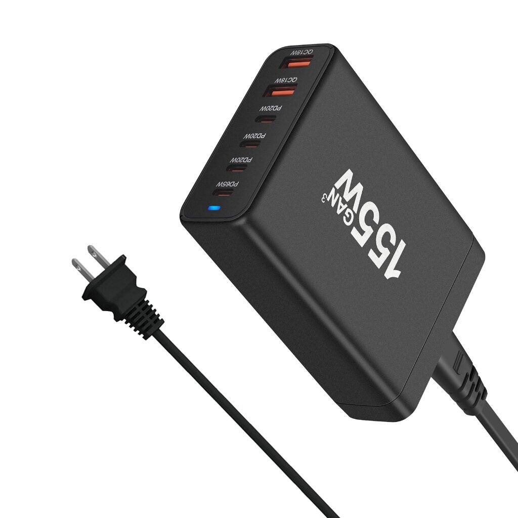 Зарядка Адаптер питания Зарядная станция с 6 портами настольного быстрого зарядного устройства USB Type C