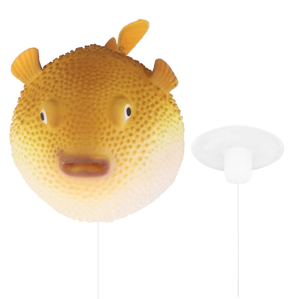 Аквариум, искусственная имитация флуоресценции, светящаяся маленькая рыба-шар, декоративная рыбка, орнамент для аквариума, пейзаж, желтый