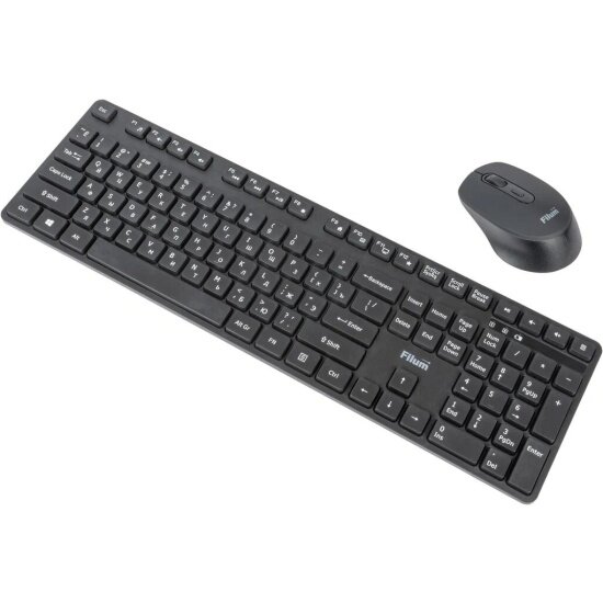 Комплект: клавиатура+мышь Filum FL-KTW15-BK беспроводная черный (FL-KTW15-BK)