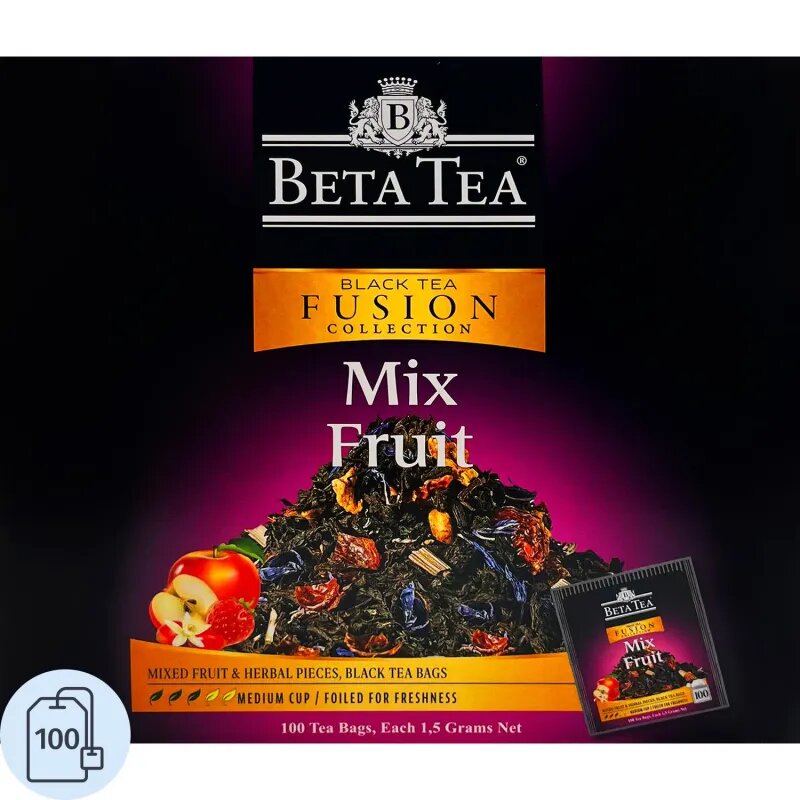 Чай Beta Tea Фьюжн Фруктовый микс черный 1,5гx100пак 2240092