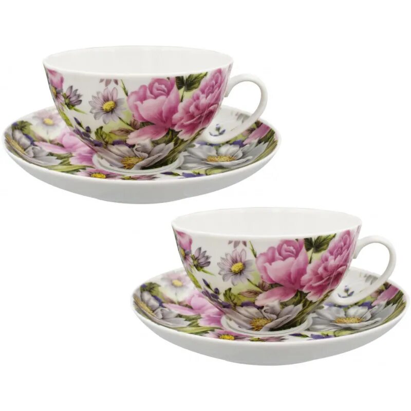 Набор чайный 4 предм. Белый лебедь Драгоценный момент Дулевский фарфоровый завод 2219671 11876