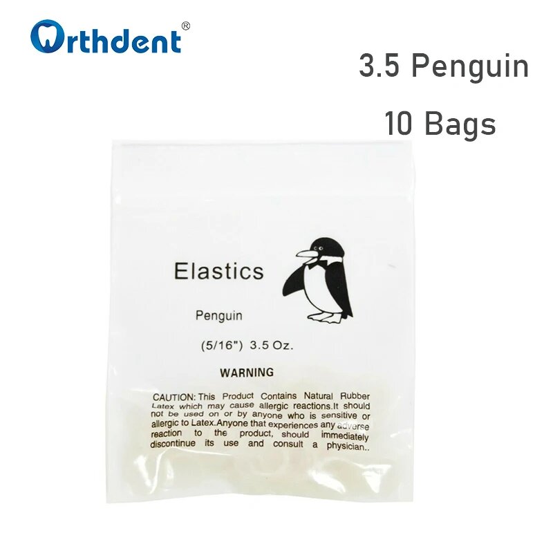 Орто-резинки для брекетов Orthdent, прозрачно-желтые, 3,5/5,0/6,5 oz, 1000 шт 3.5 OZ Penguin