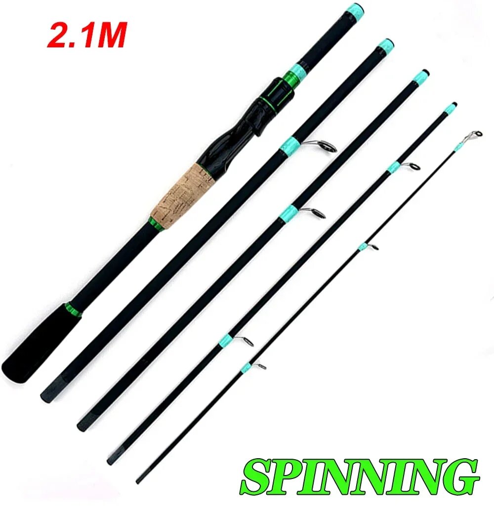 GHOTDA Карбоновые удочки для ловли форели и щуки 2.1M Spinning Rod