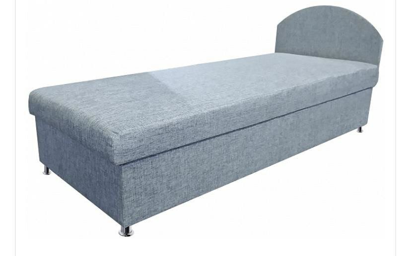 Односпальная кровать-тахта "Даная" с подъемным механизмом, светло-серая рогожка