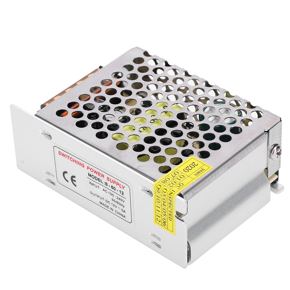 Импульсный блок питания, драйвер, адаптер DC12V, алюминиевый сплав, светодиодная панель для 3D-принтера (S6012 (S) (12 В 5 А 60 Вт) AC100240V)