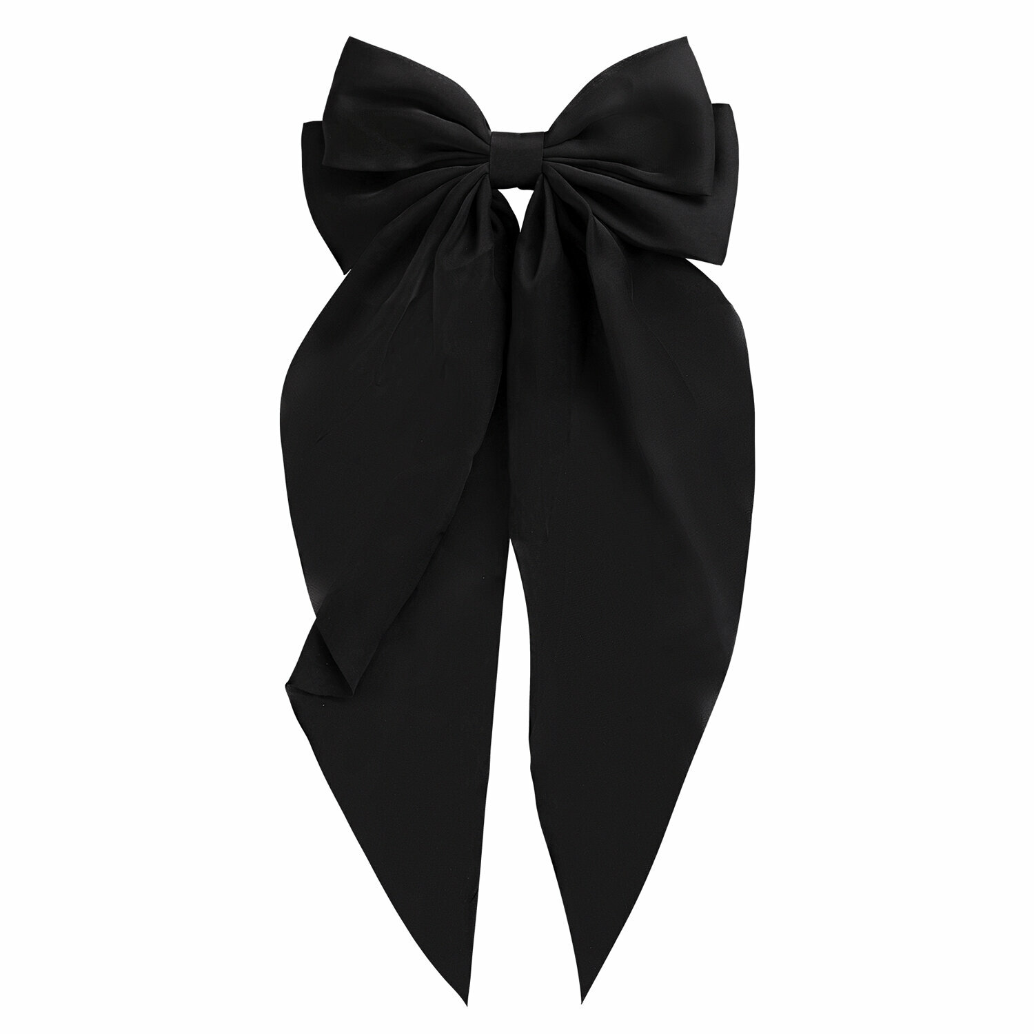 Заколка для волос баретте 25x41 см, с бантом и широкими хвостиками, чёрный, MONTE VITA (монте вита), 457112 (упаковка 12 шт.)