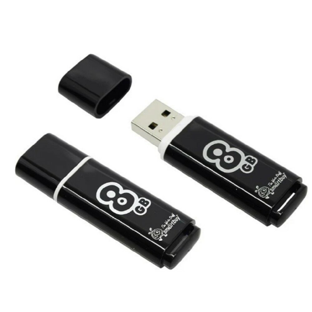 Флешка USB Flash Smartbuy SB8GBGS-K, Черный 8 ГБ