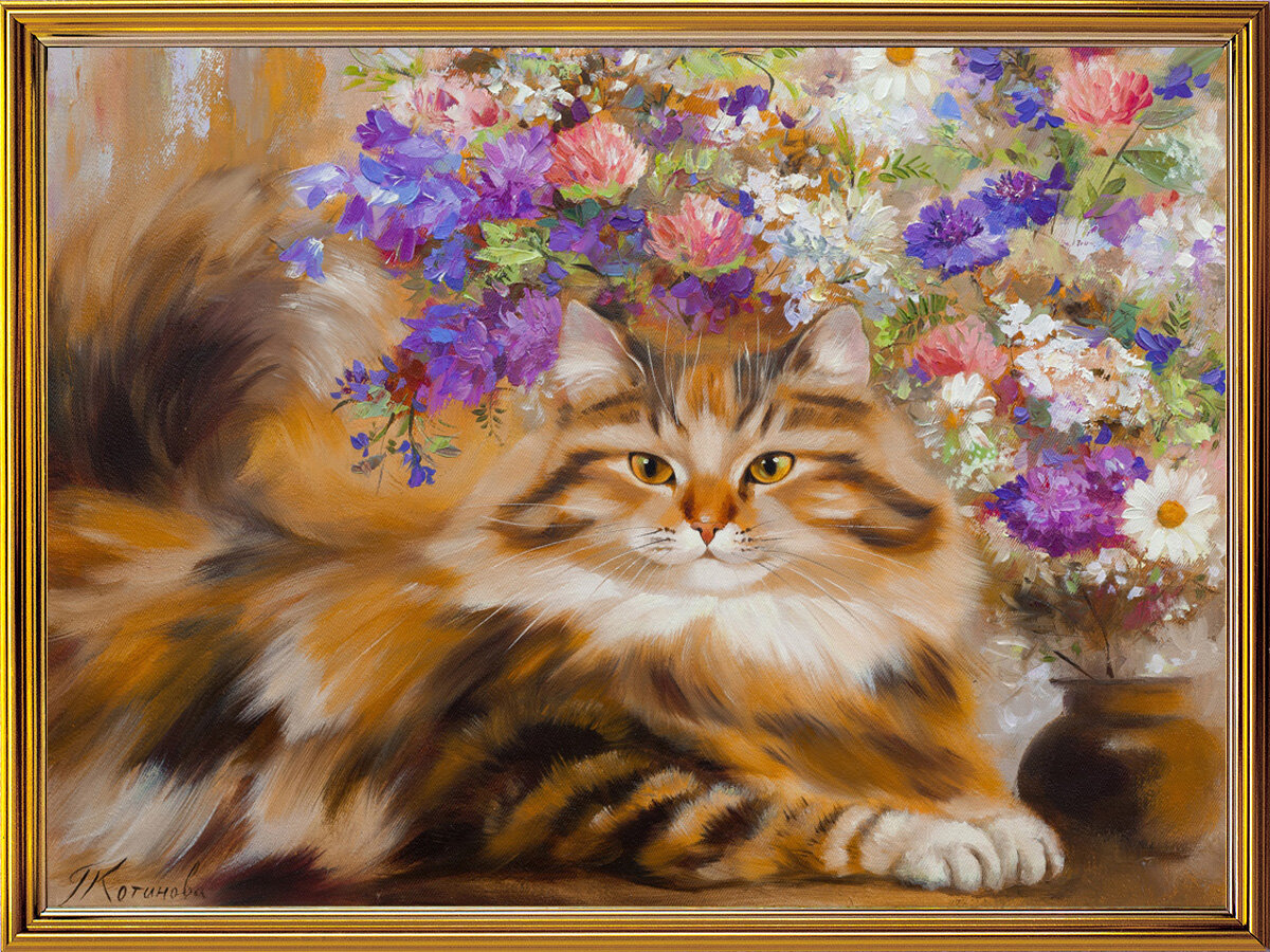 Картина "Летний день на даче" 30х40 см, художник - Котинова Галина. Арт. КГ8-30х40