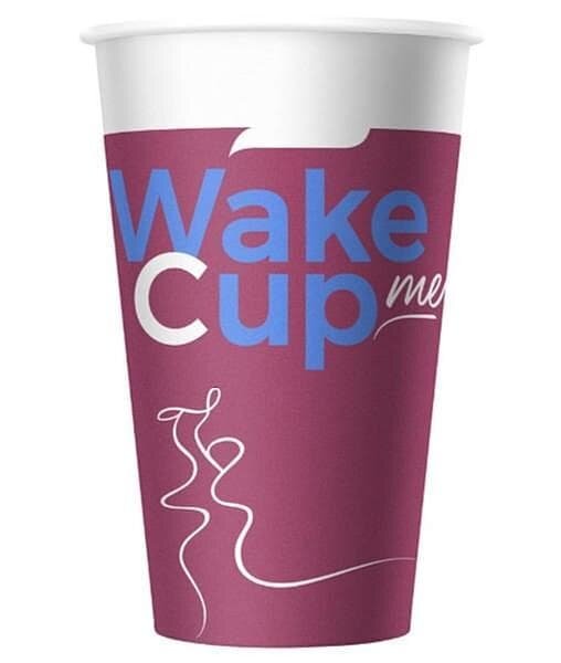 Стаканы одноразовые бумажные Wake Me Cup d 80 300 мл, туба: 50 шт.