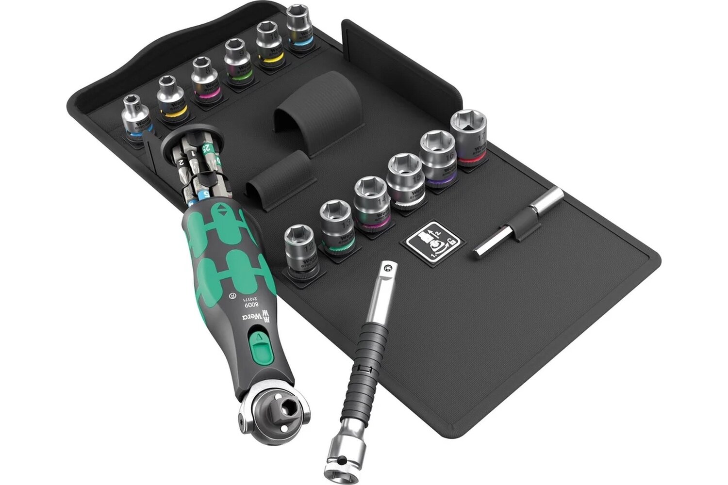 Набор бит и головок с держателем 8009 Zyklop Pocket Set 3, 27 пр. WERA WE-004284