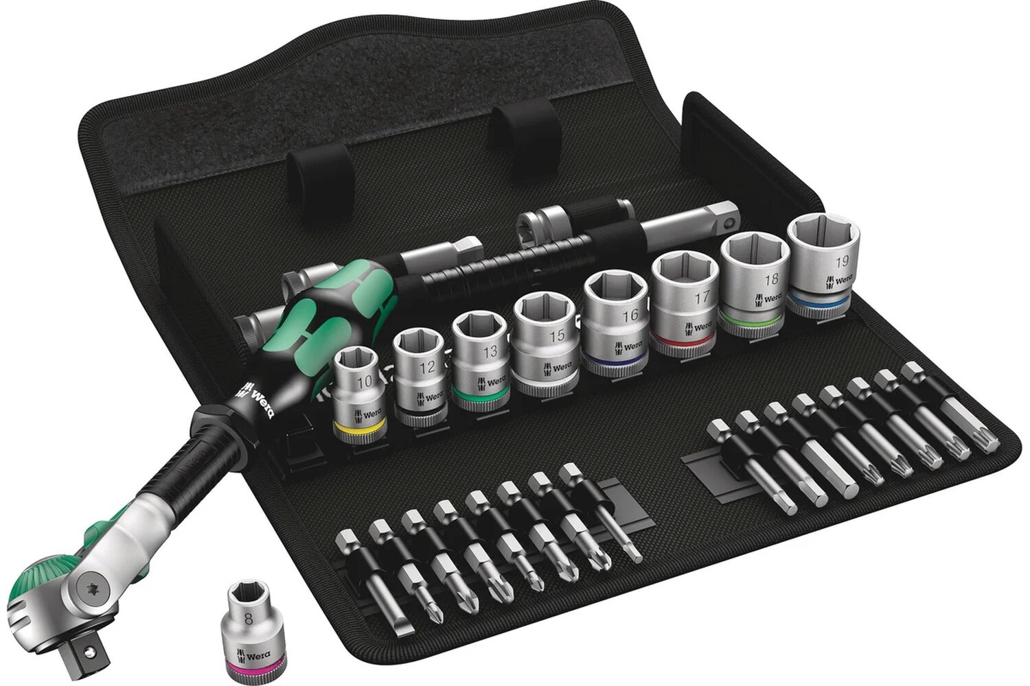 Набор с трещоткой, 3/8", 29 пр. 8100 SB 6 Zyklop Speed WERA WE-004046
