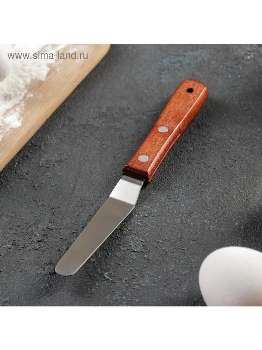 Кондитерская лопатка - палетка, изогнутая, 19,5 см, рабочая
