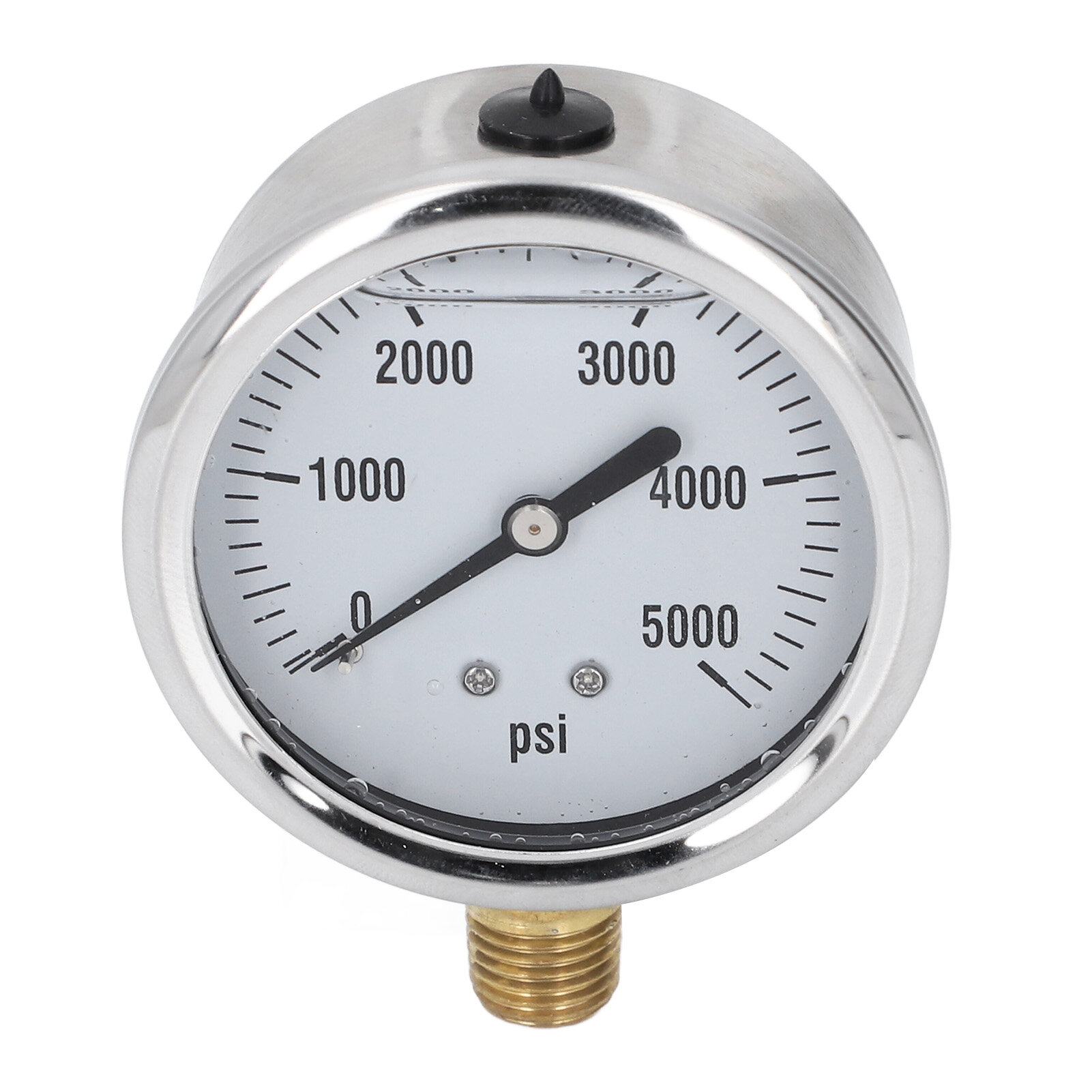 Гидравлический манометр высокого давления с глицериновым заполнением, циферблат 2,5 дюйма, резьба 1/4 дюйма NPT, нержавеющая сталь, для испытаний на воздух, воду и масло.