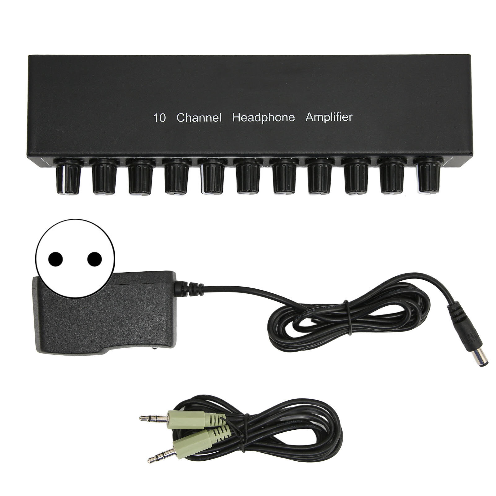 Усилитель для наушников Aux Mini Jack 3,5 мм, вход 1 из 10 каналов, адаптер усилителя стереозвука, распределитель, 100‑240 В, вилка европейского стандарта