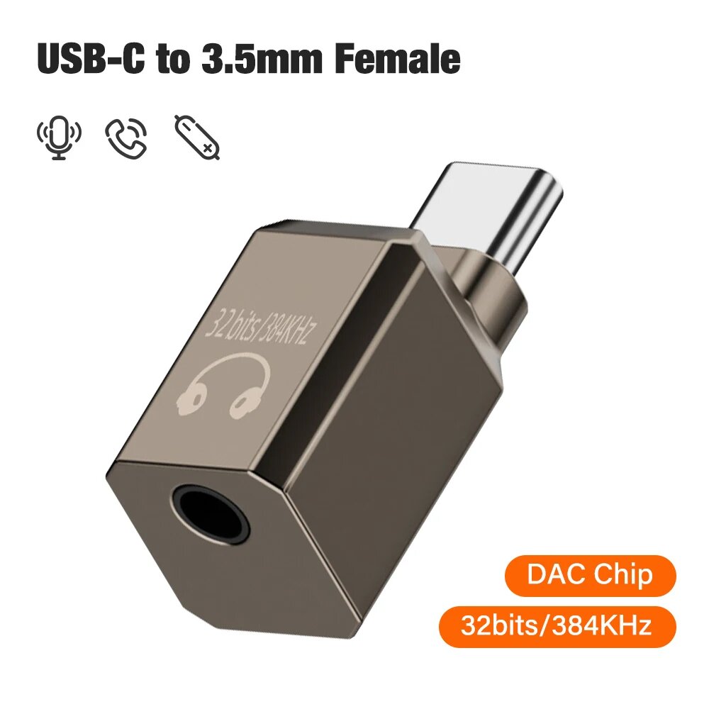 Адаптер USB-C 3.5 мм серый Nephy