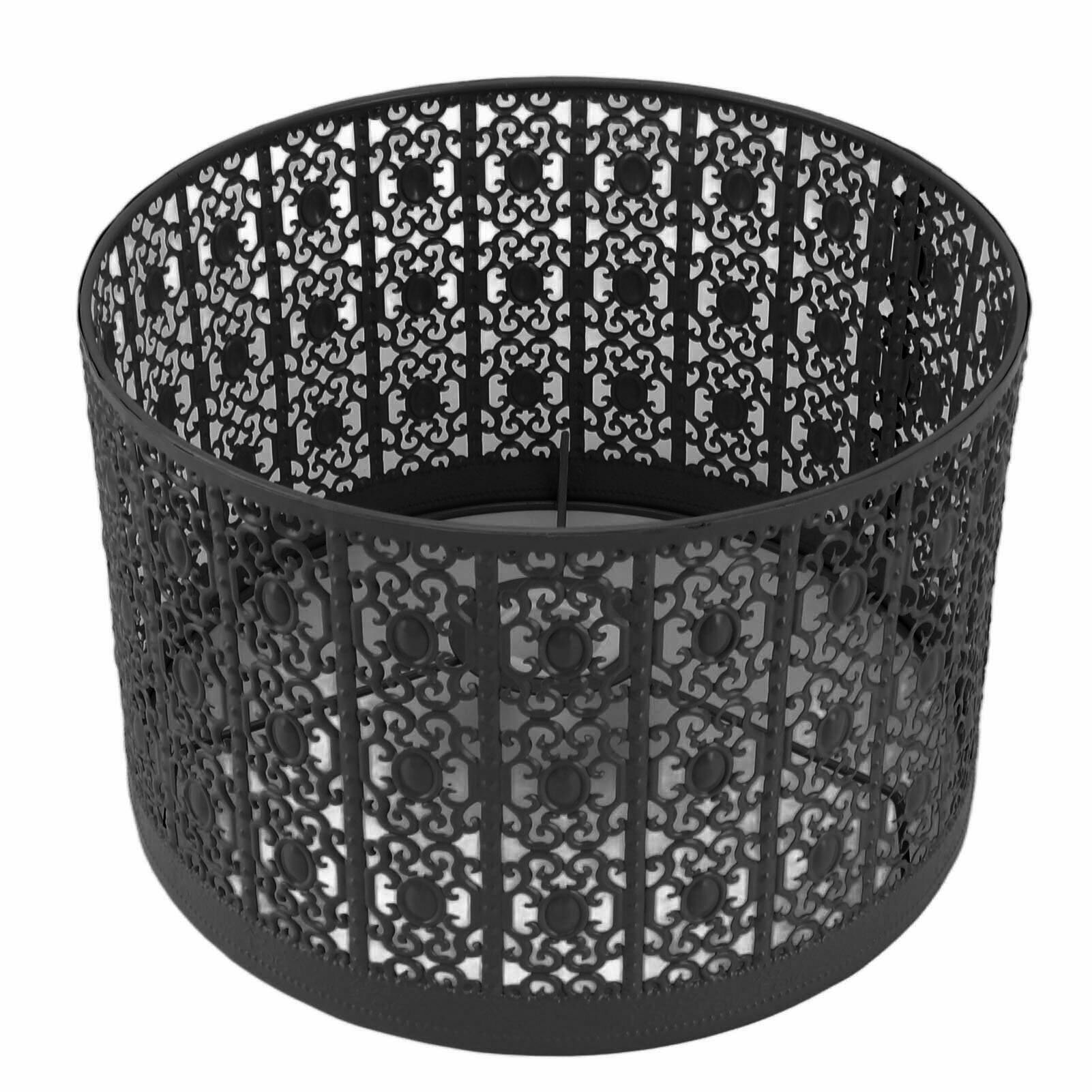 Абажур из полого металла E27 E14, клипса, простая установка, прочный чехол для лампы для стола, спальни, гостиной, дома, черный