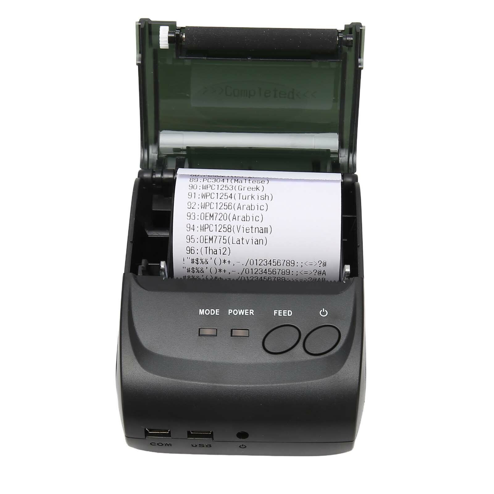 Термопринтер 58 мм BT4.0, 90 мм/с, 100 км, TPH, 203 точки на дюйм, USB-интерфейс, принтер для доставки этикеток для офисной логистики, 100‑240 В, вилка стандарта США