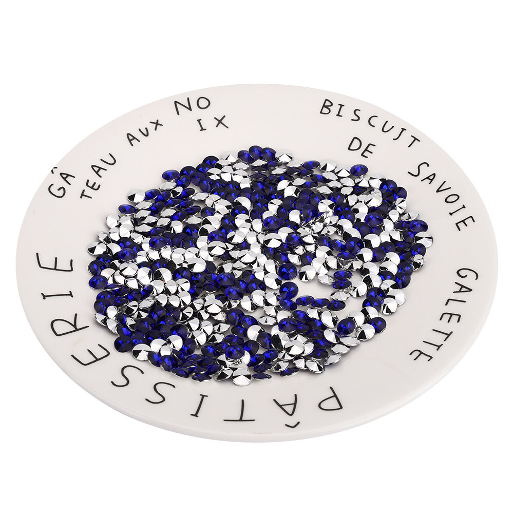 1000 шт. стразы 8 мм, серебристое покрытие, акриловые кристаллы для свадебного декора, маникюра и DIY-украшений, цвет Royal Blue