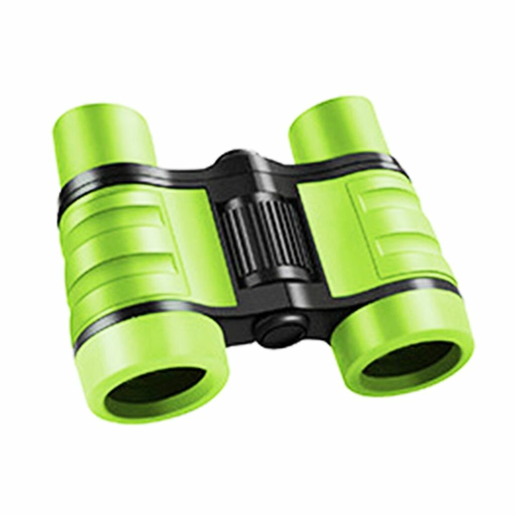 Детский бинокль с цветной резиновой ручкой, нескользящий игрушечный бинокль-зеленый
